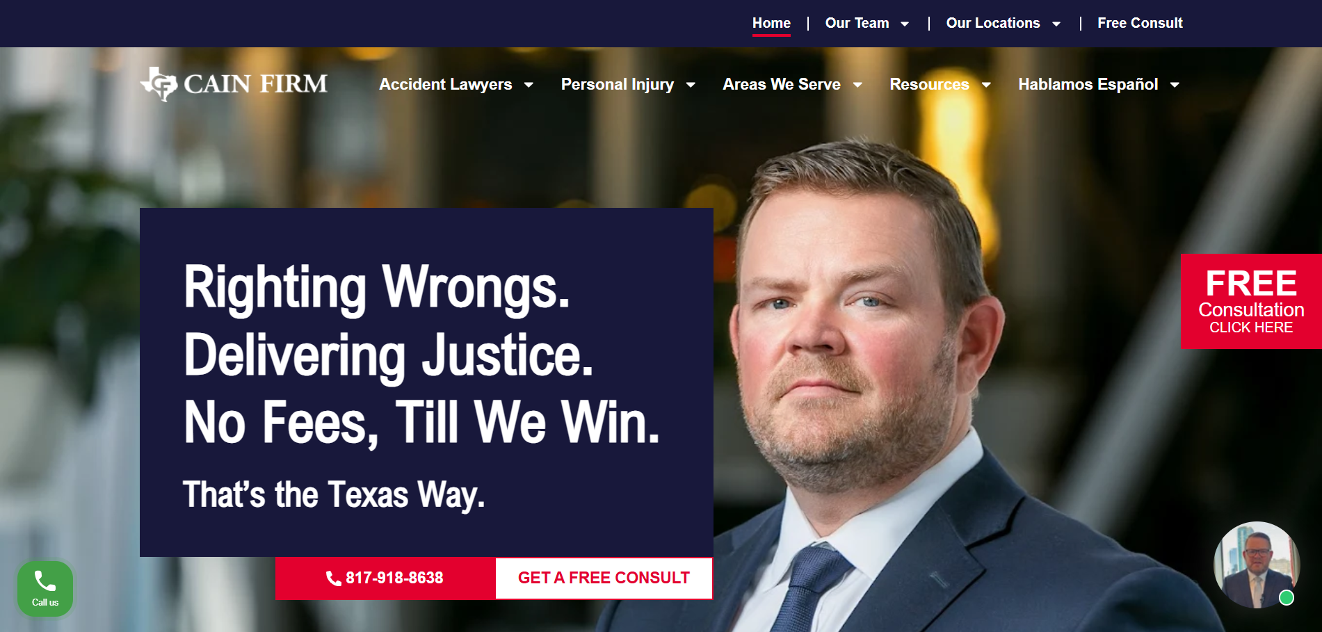 Texas Injury Lawyers – No Fee Until We Win | The Cain Firm